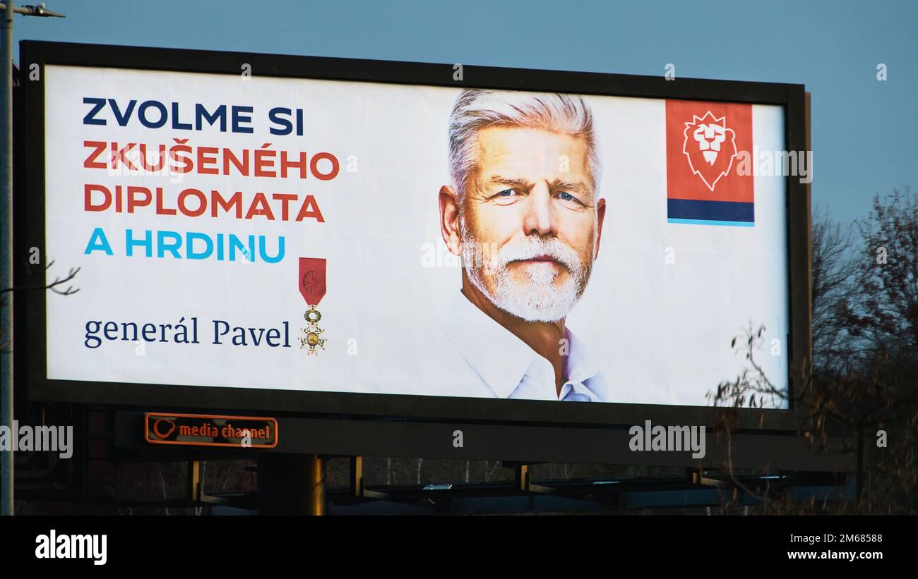 Billboard of General Petr Pavel in the election campaign for the ...