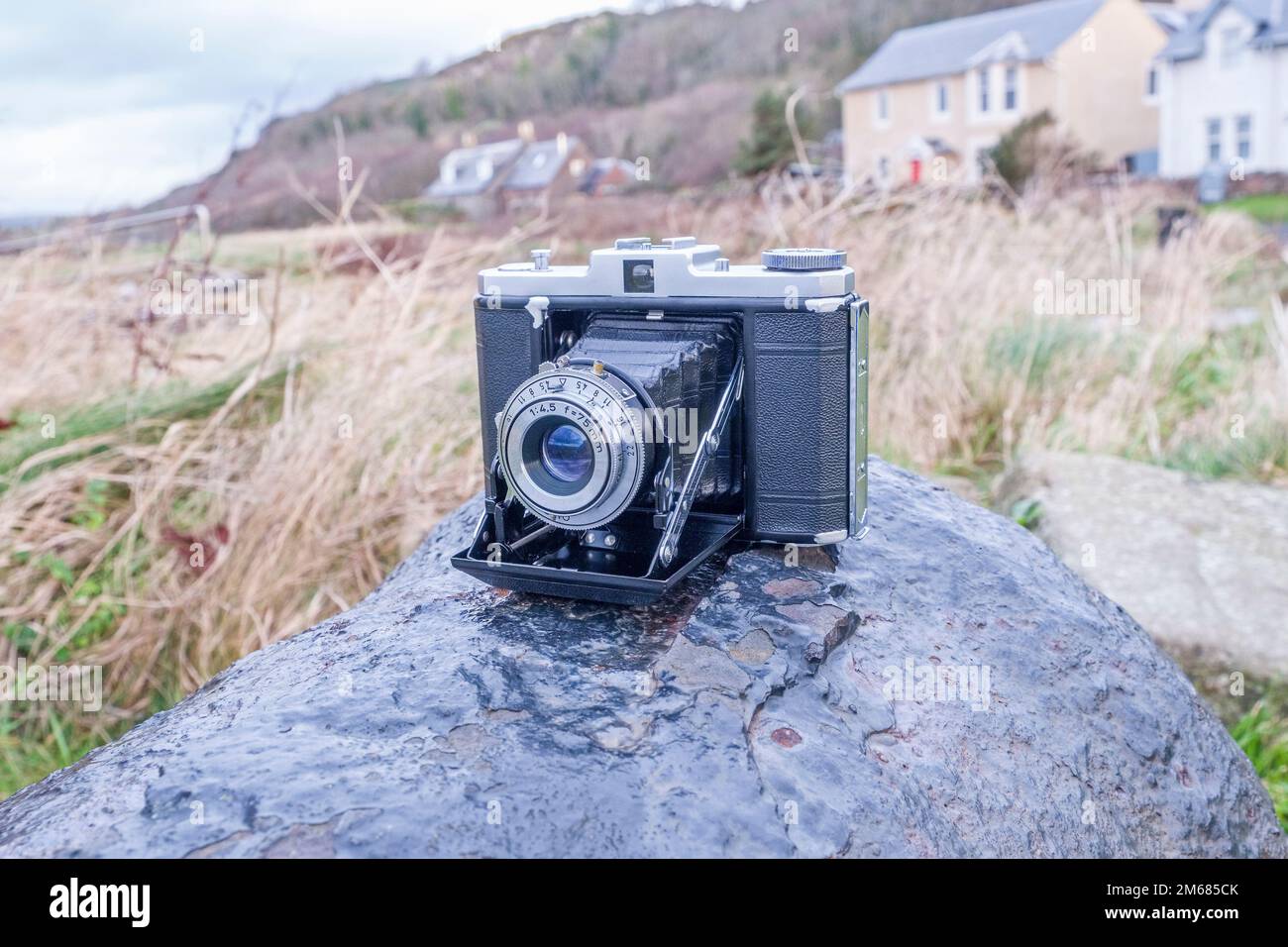 Early 1940’s Folding Film Camera with bellows and lens extended to ...