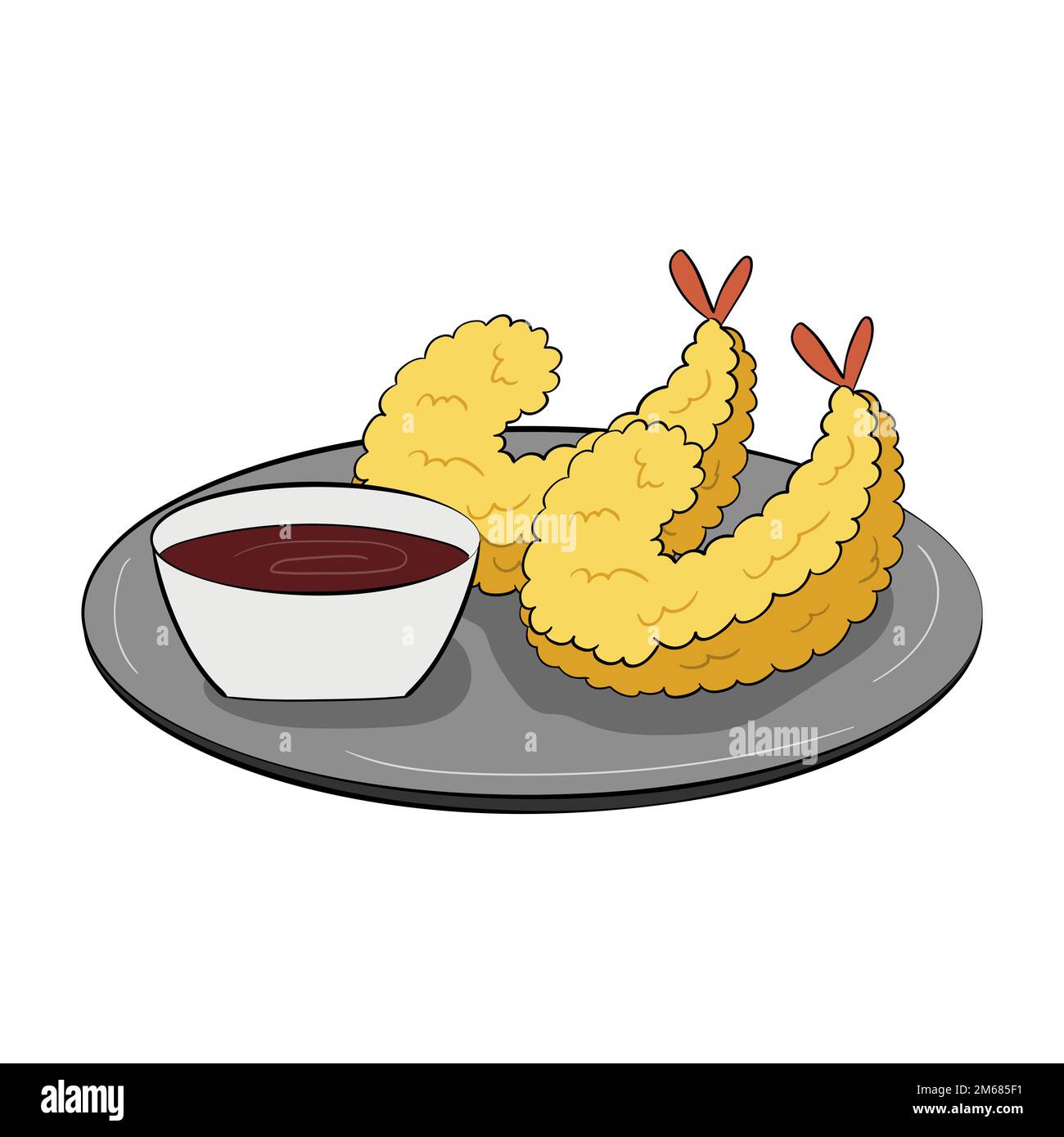 Tempura or fried shrimp vector isolated illustration Stock Vector Image ...