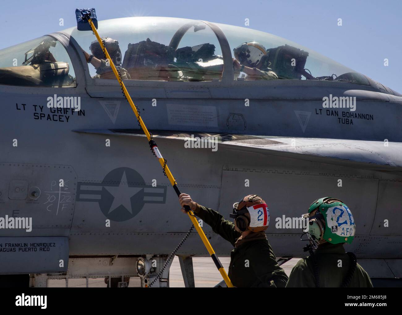 Sailors assigned to Strike Fighter Squadron (VFA) 103 conduct post ...