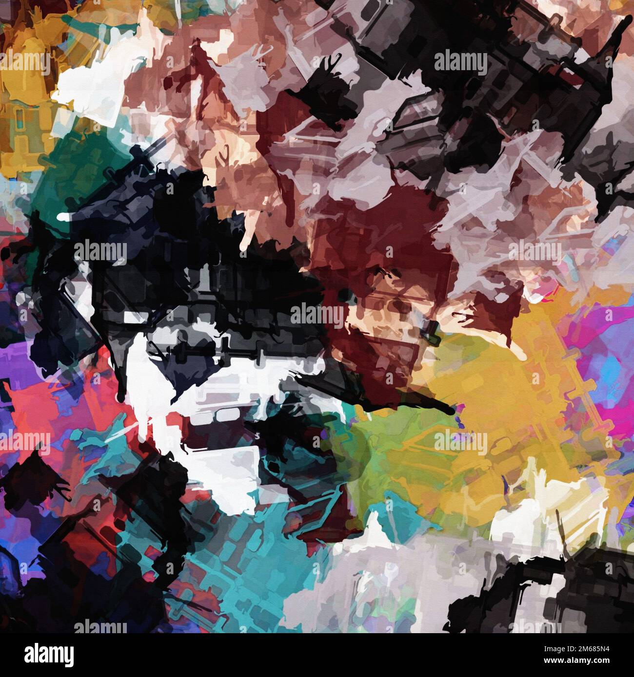 abstract psychedelic background from color chaotic blurred stains brush ...