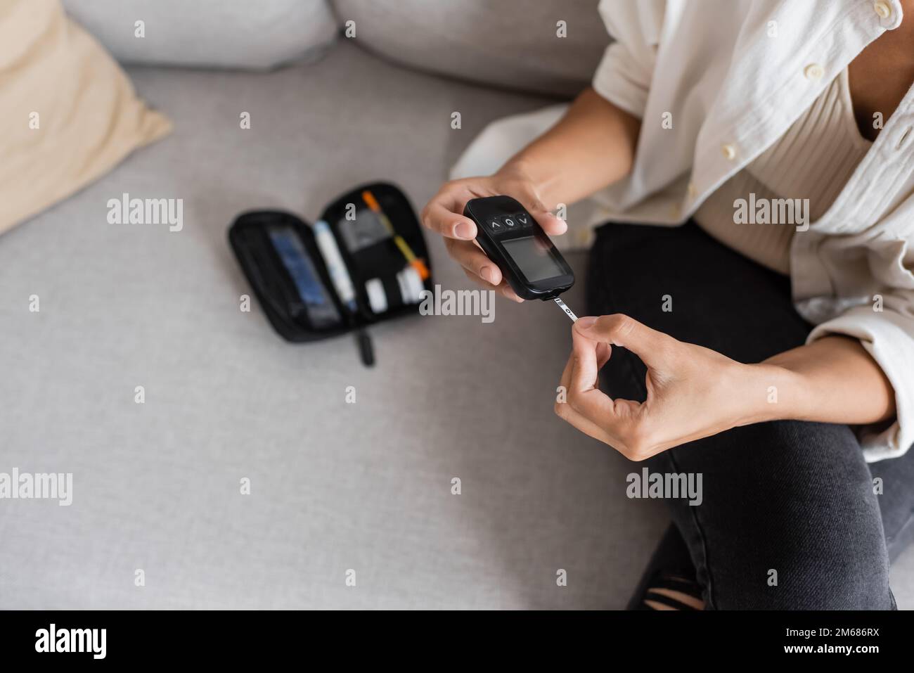 Using glucometer hi-res stock photography and images - Alamy