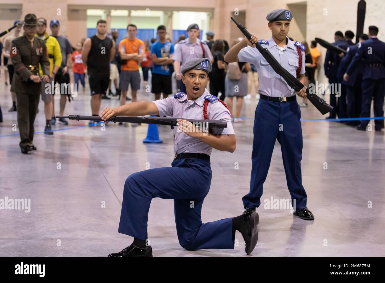 Army JROTC Cadets Alex Castillo (left) and Gavin Lozano from Central ...