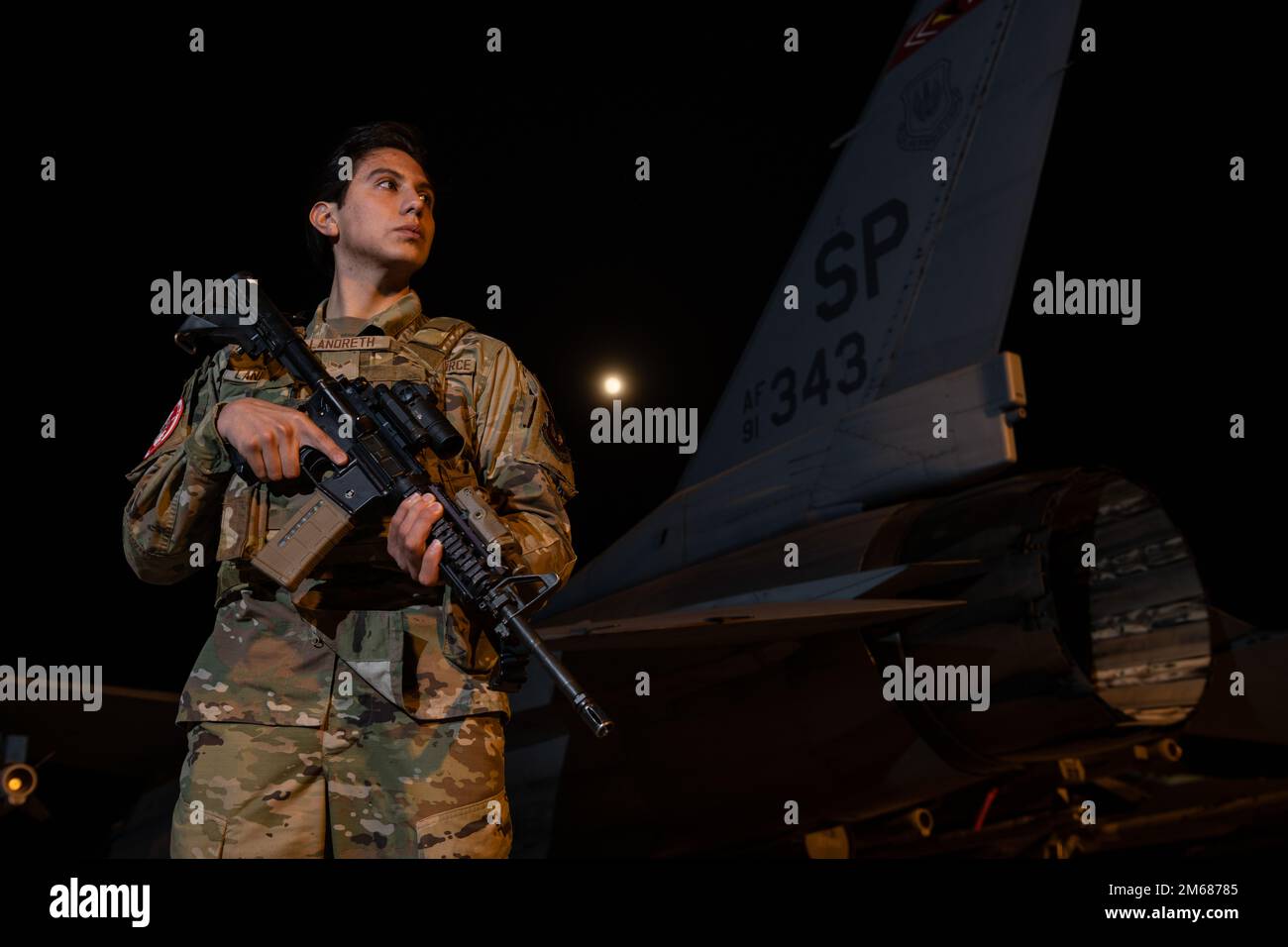 U.S. Air Force Airman 1st class Samuel Landreth, 480th Expeditionary ...