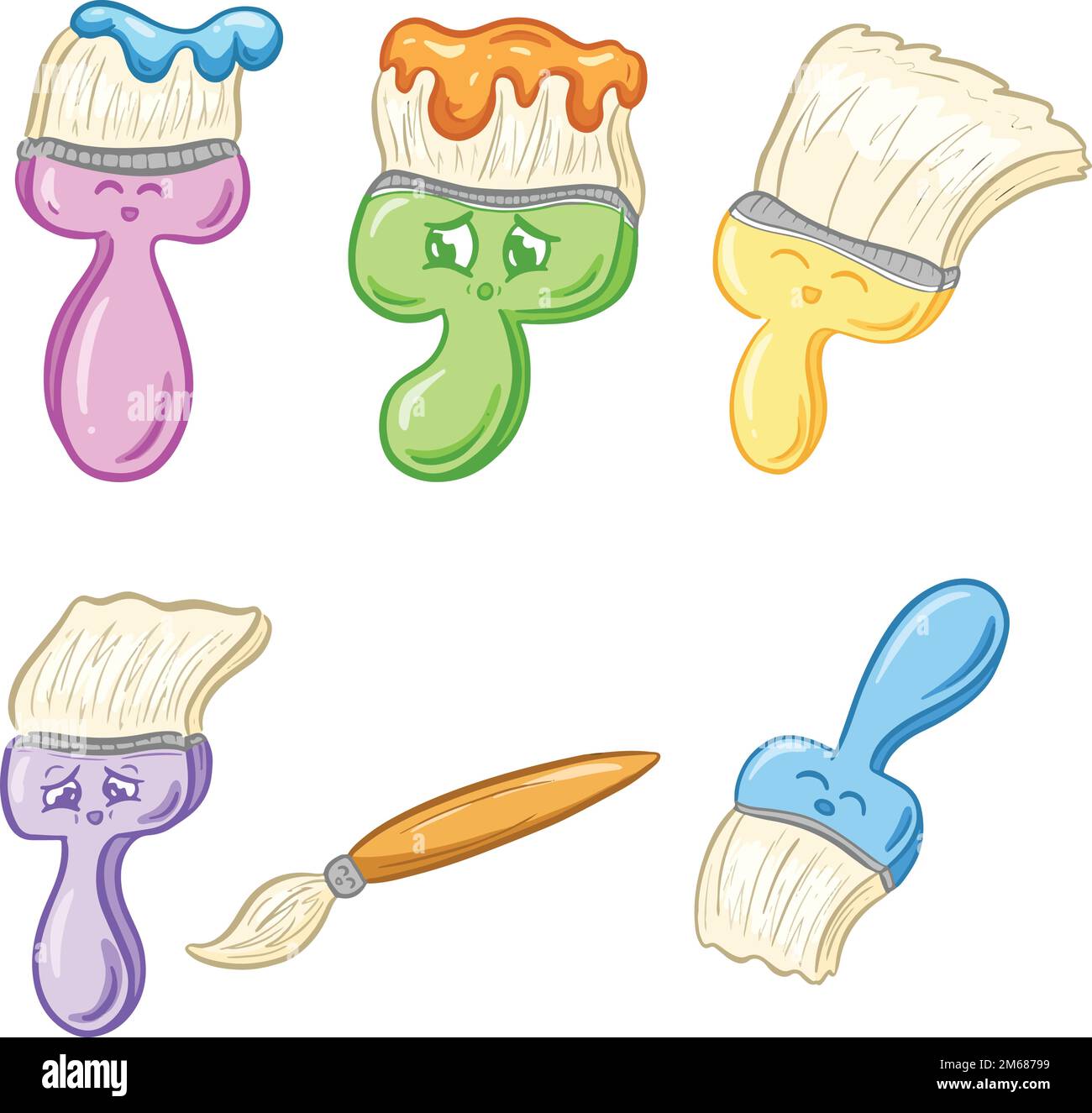 Cartoon paint brush hi-res stock photography and images - Alamy