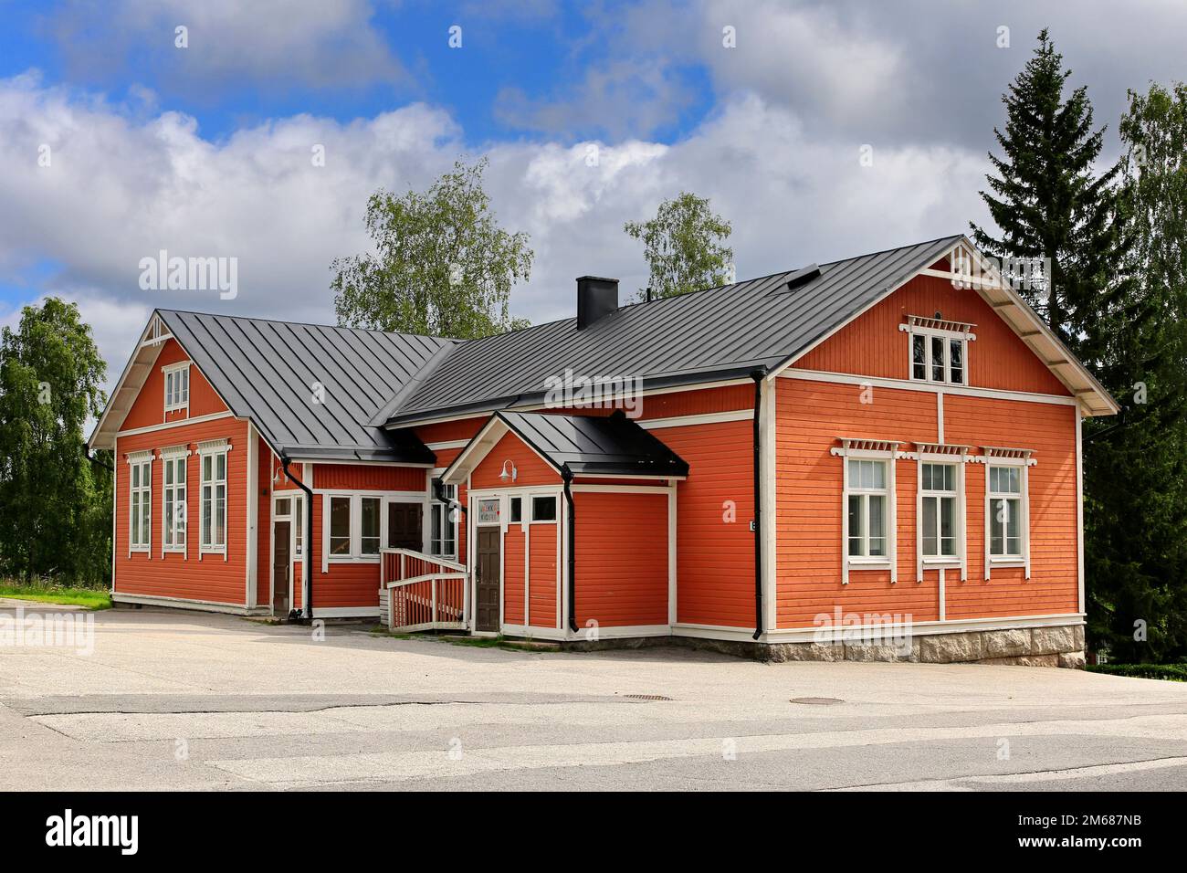 Pajula school, Pajulan Koulu, Salo, Finland in August. Pajula school is ...