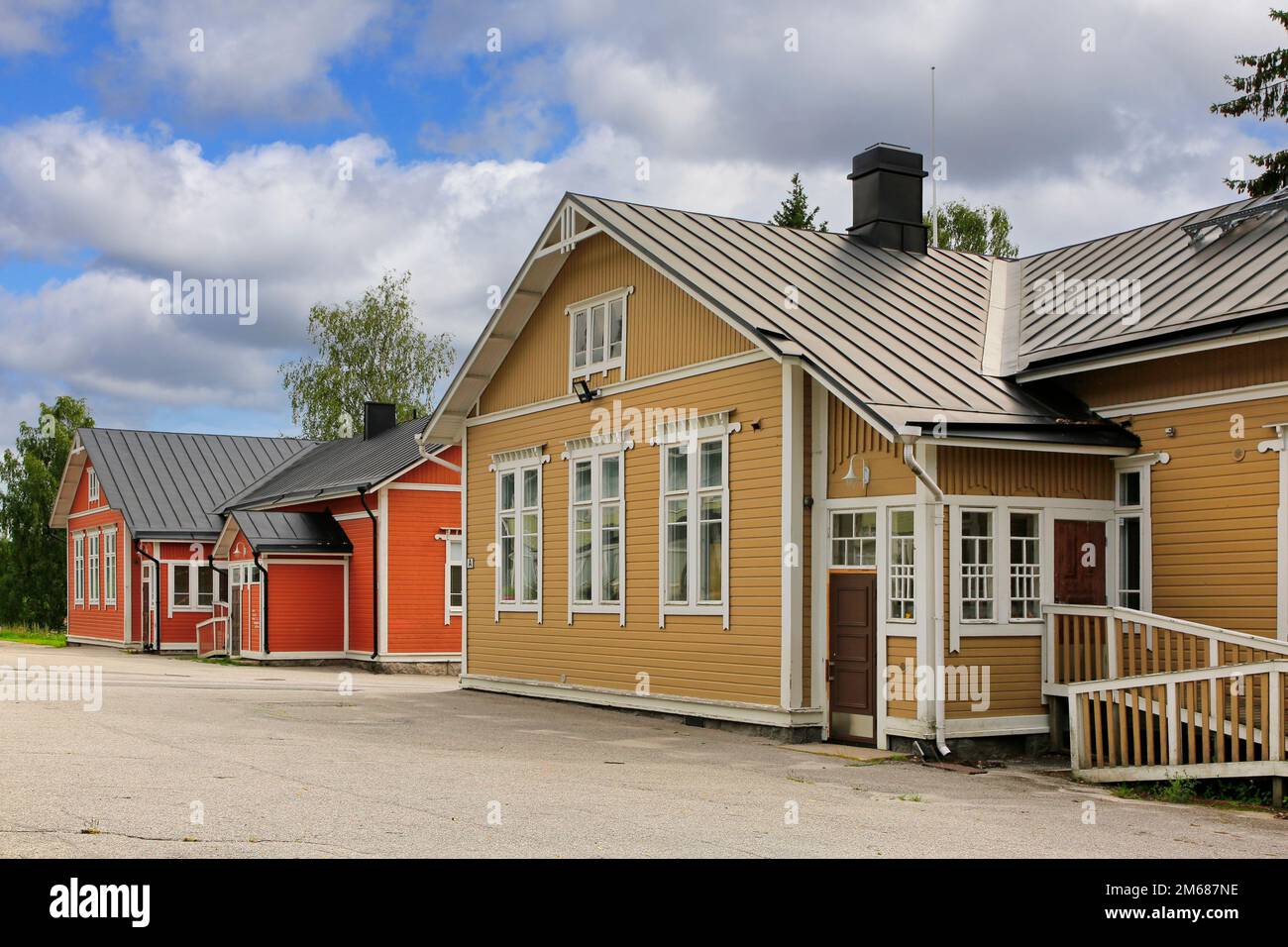 Pajula school, Pajulan Koulu, Salo, Finland in August. Pajula school is ...