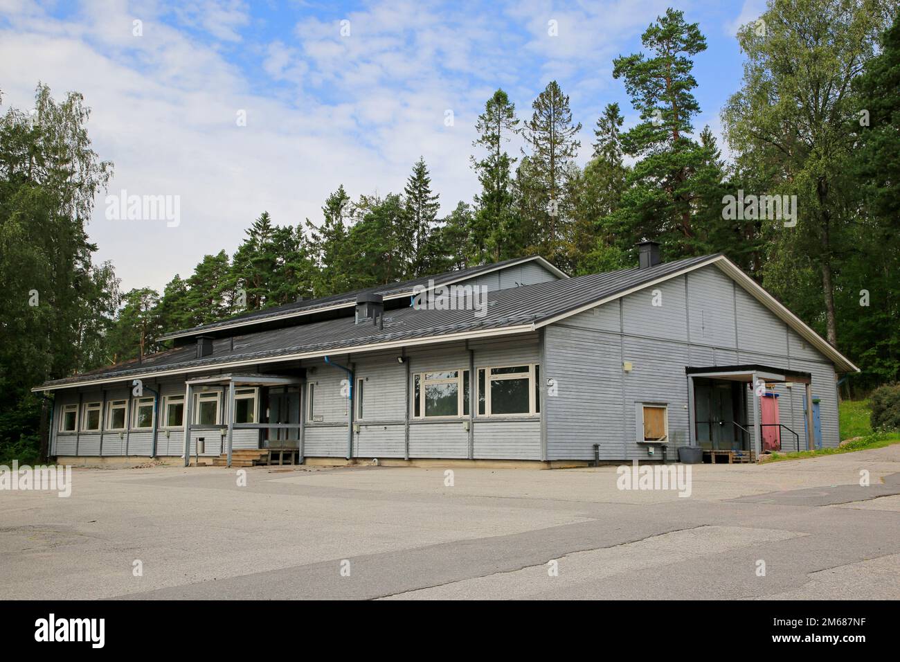 Pajula school, Pajulan Koulu, Salo, Finland in August. Pajula school is ...