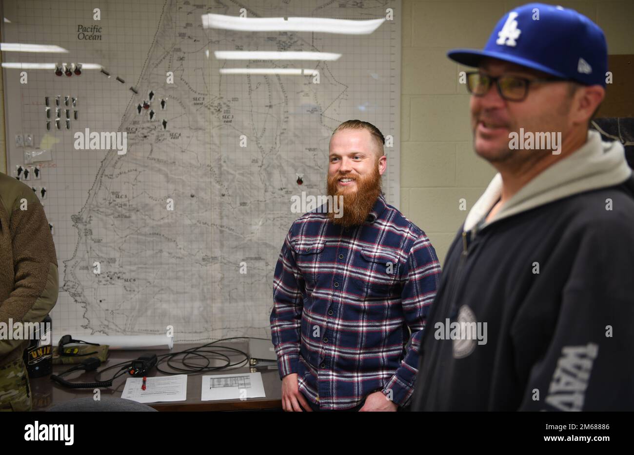 Drew Sapp, UPC Systems Safety Engineer, smiles before the NROL-85 ...