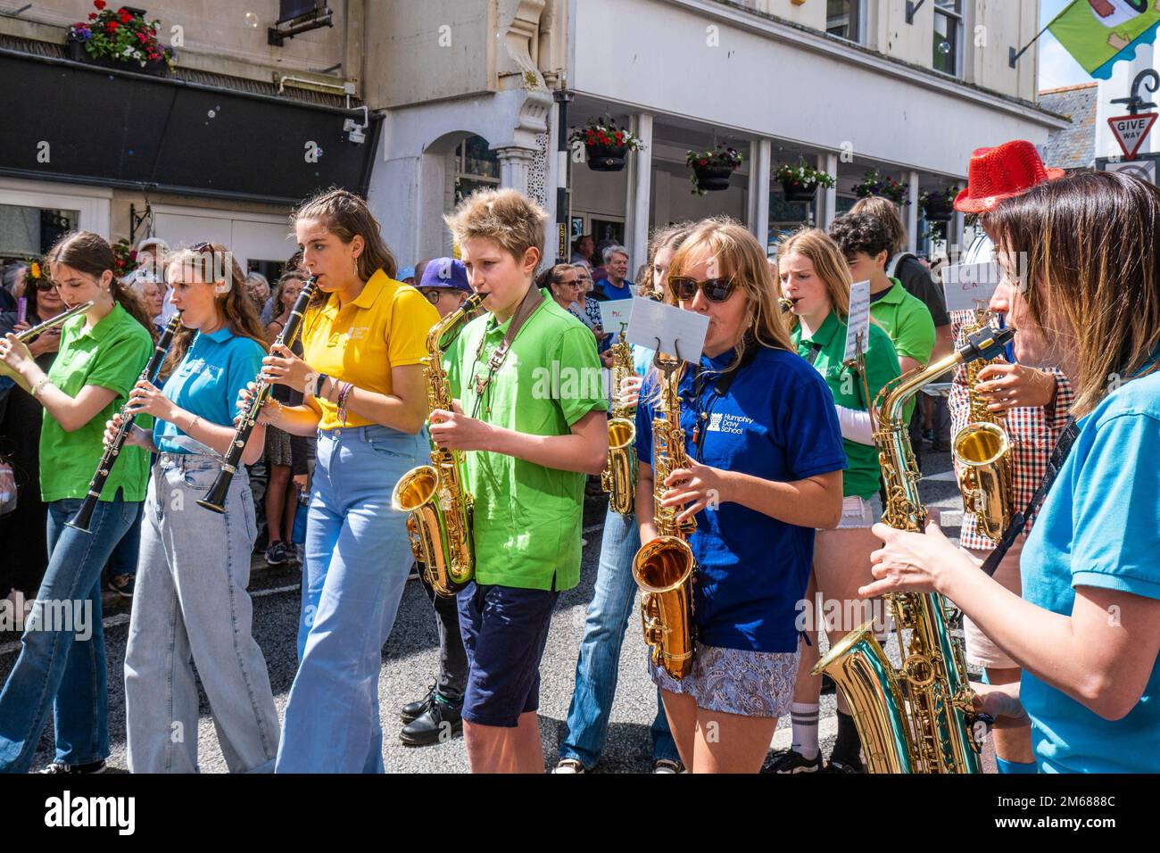 Pupils students from Humphry Davy School playing wind instruments ...