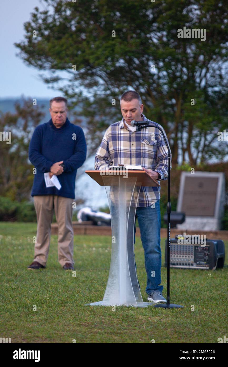 U.S. Navy Cmdr. James Pew, a chaplain with Marine Corps Installations ...