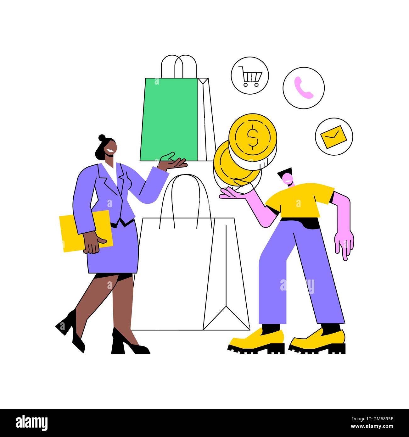Clienting abstract concept vector illustration. Retail clienting ...