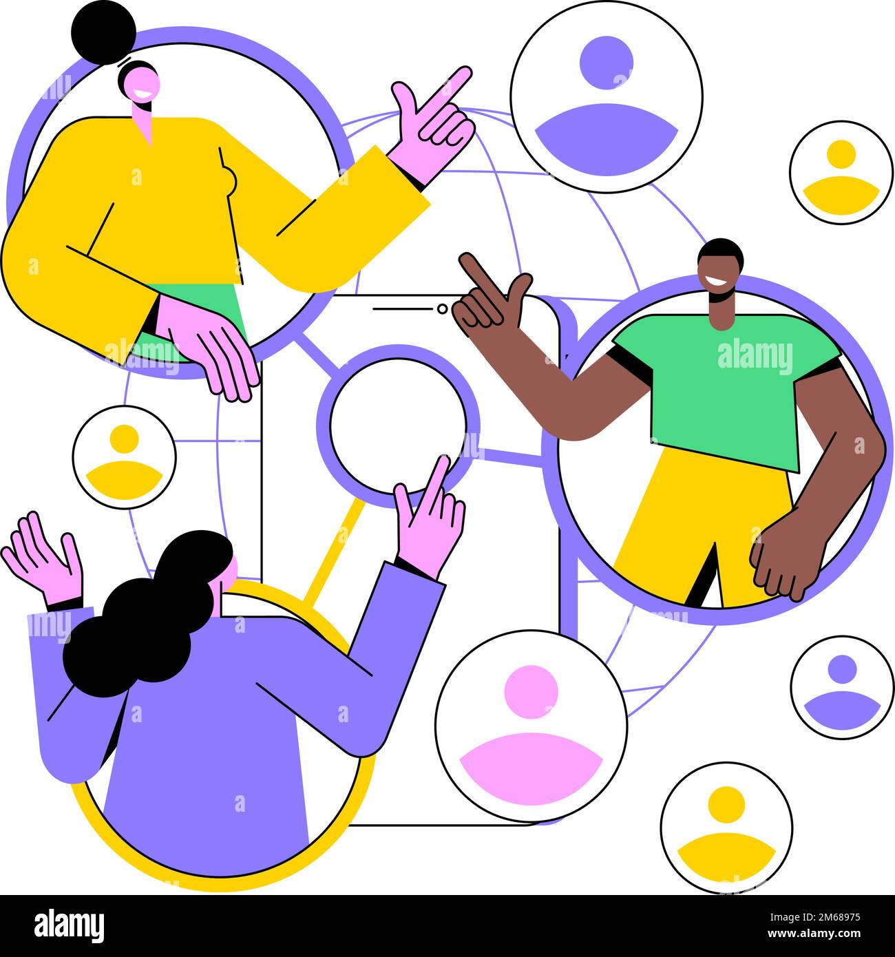Mobile Collaboration Abstract Concept Vector Illustration