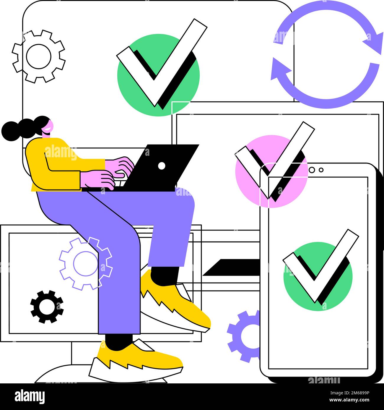 Cross Device Syncing Abstract Concept Vector Illustration All Device