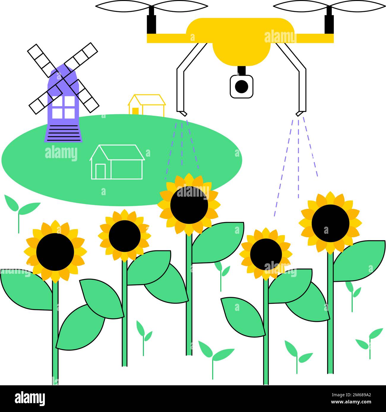 Agriculture drone use abstract concept vector illustration. Agriculture ...