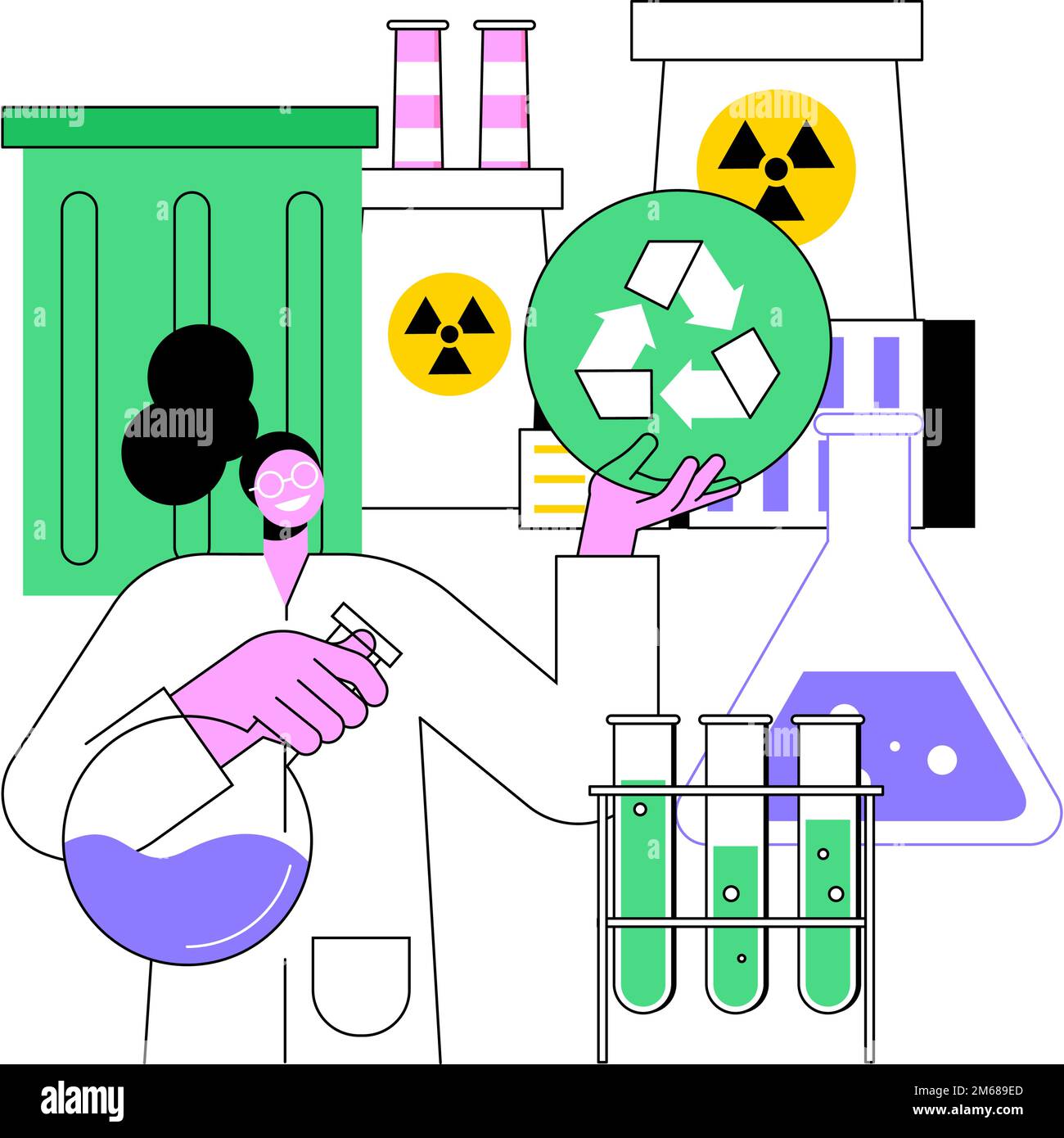 Chemical recycling abstract concept vector illustration. Hazardous ...