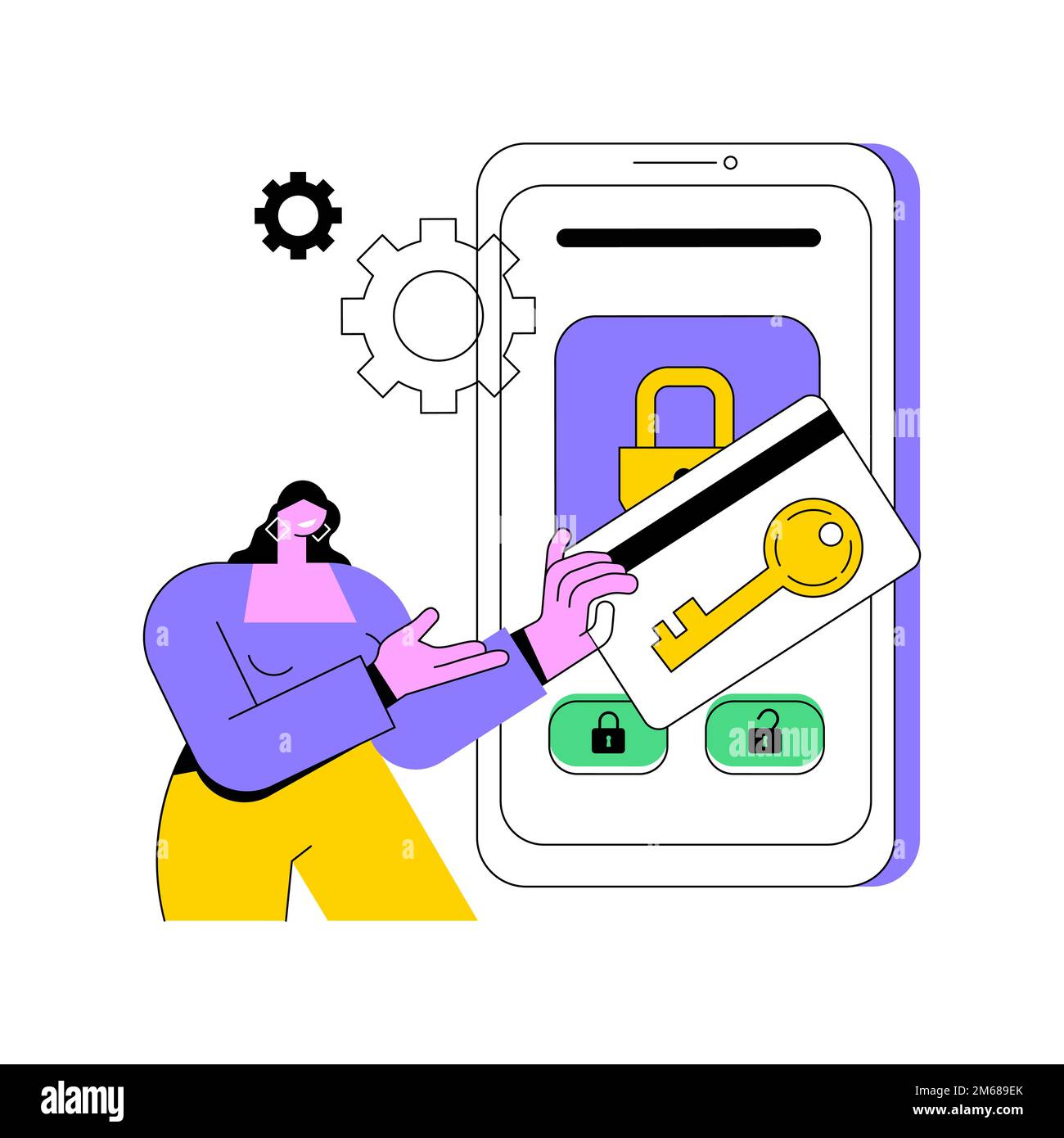 Security access card abstract concept vector illustration. Electronic ...