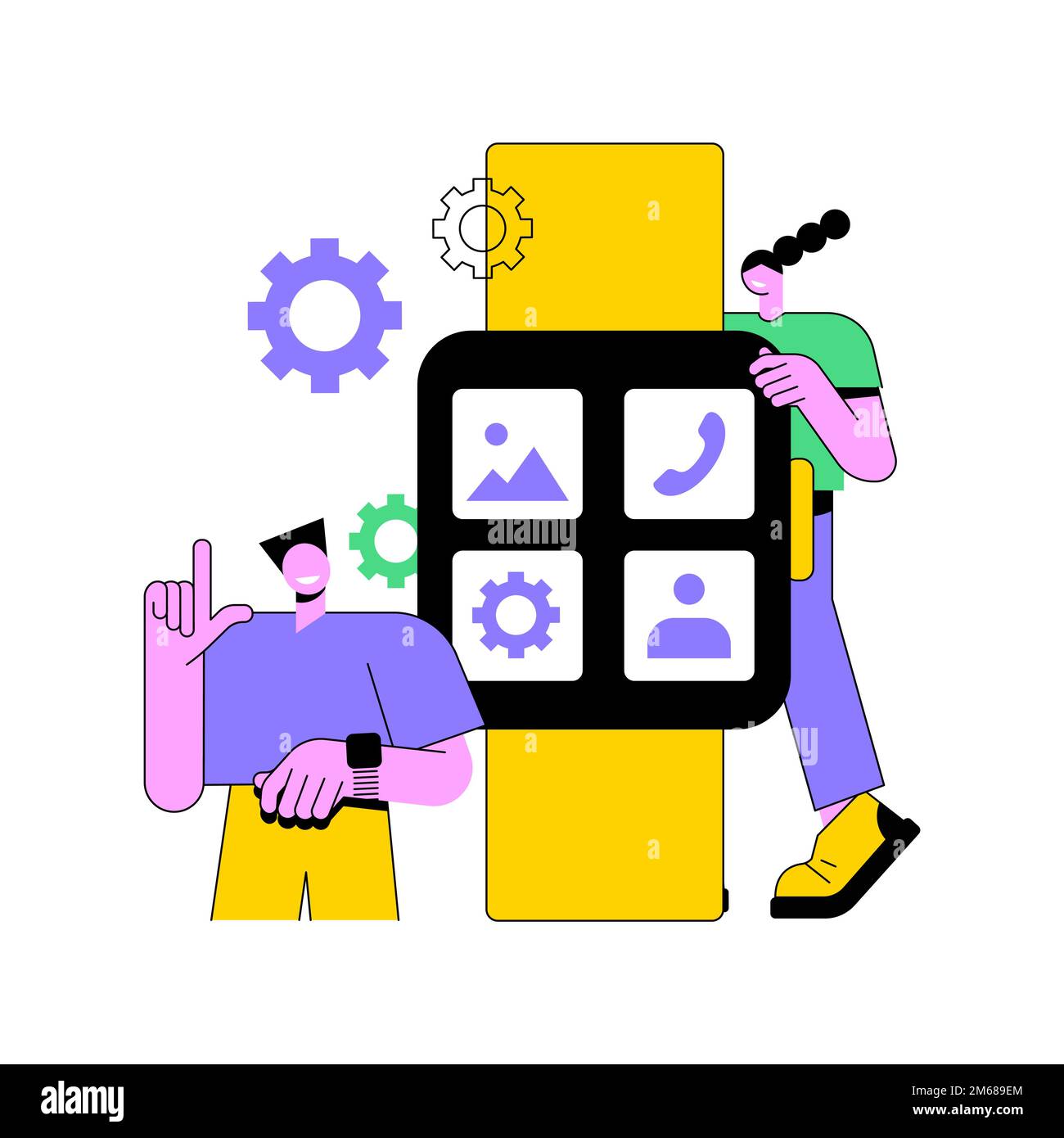 Wearable mobile app development abstract concept vector illustration ...