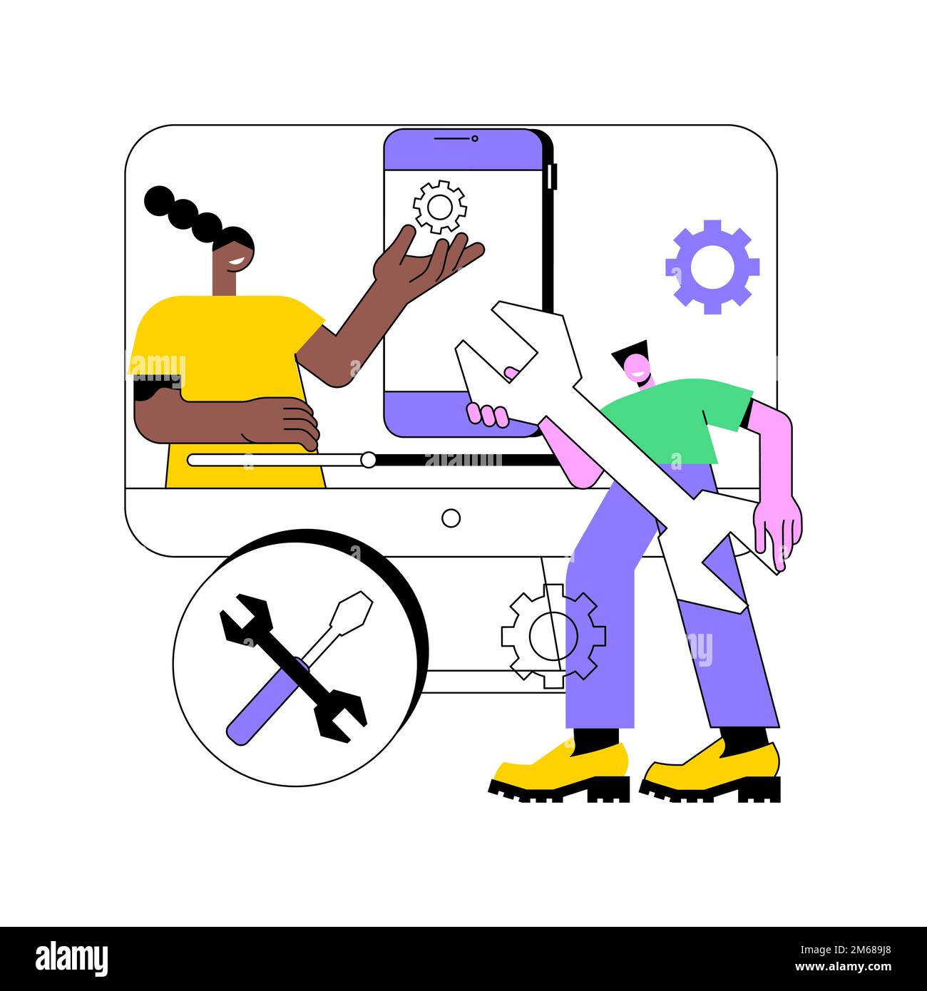 Technical review abstract concept vector illustration. Compare ...