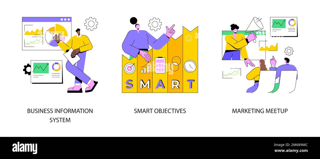 Business enterprise management abstract concept vector illustration set ...