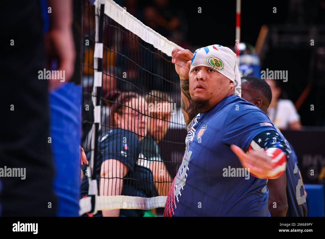 Retired U.S. Navy Utilitiesman Second Class Joshua Laban, prepares to ...