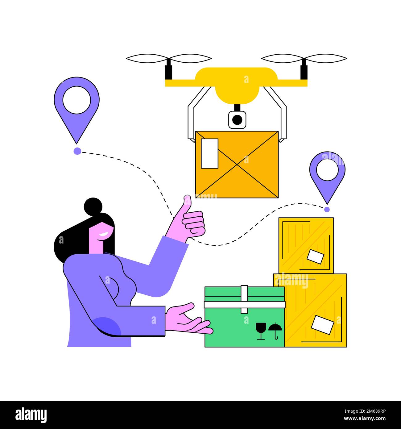 Autonomous food delivery robot Stock Vector Images - Alamy