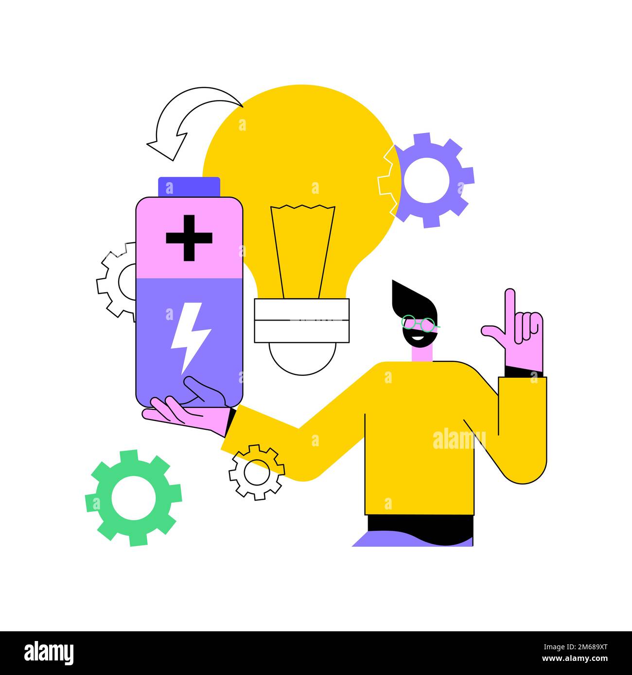 Innovative battery technology abstract concept vector illustration ...