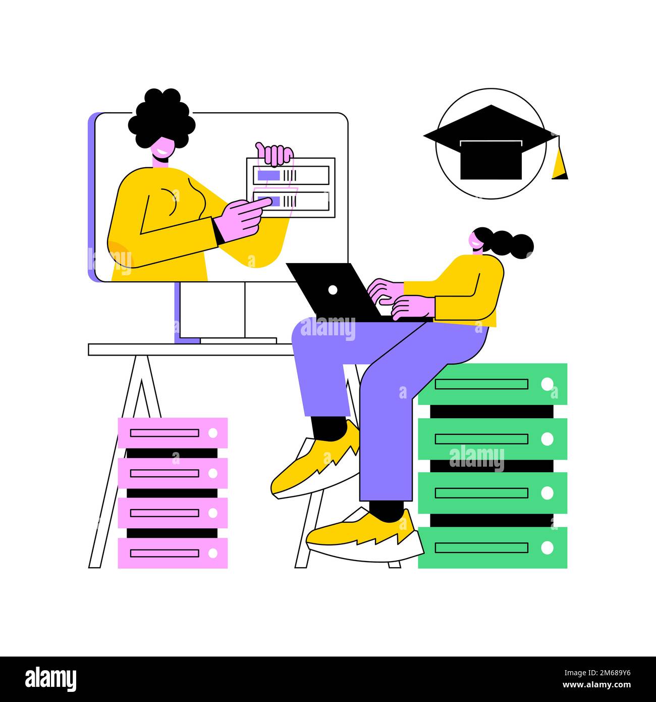 Online big data courses abstract concept vector illustration. Big data course, online degree ...