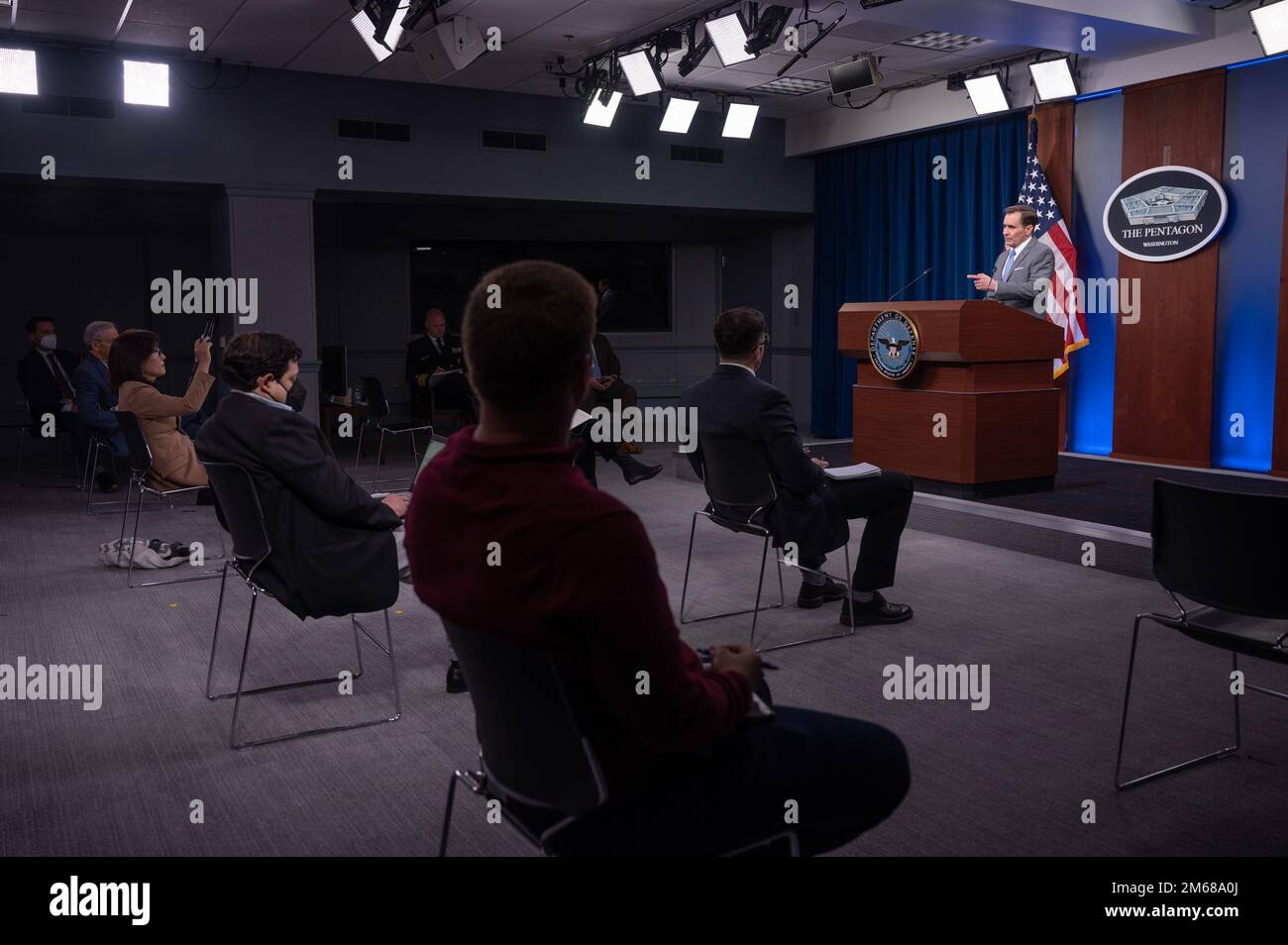 Pentagon Press Secretary John F. Kirby speaks during a press briefing ...