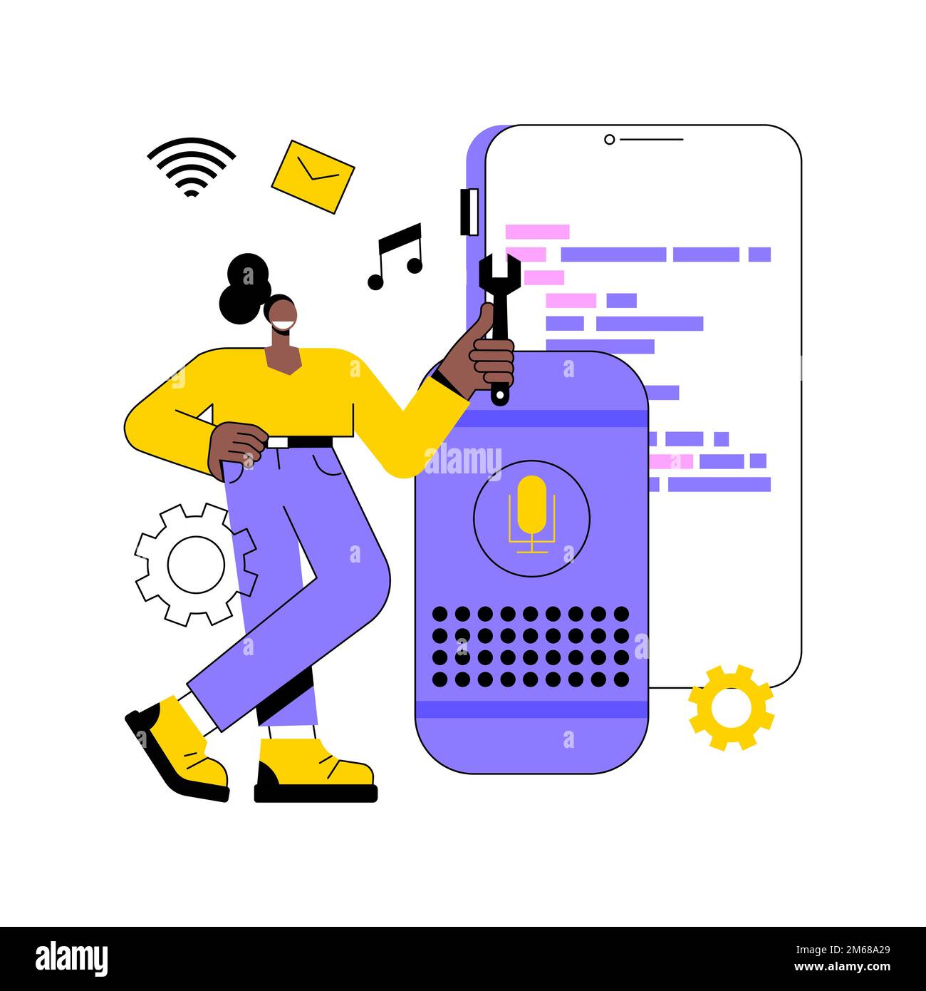 Smart speaker apps development abstract concept vector illustration ...