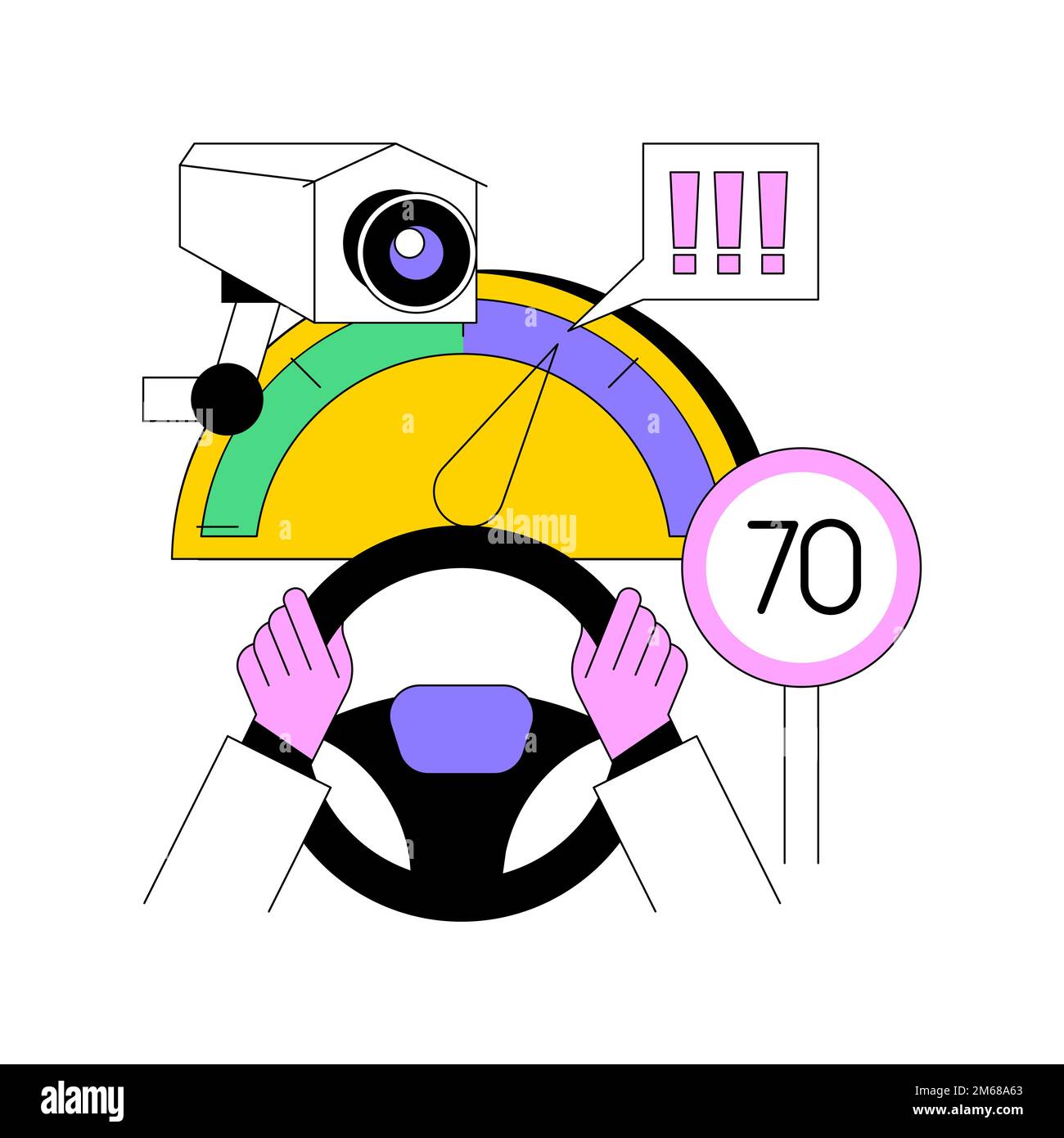 Speed control abstract concept vector illustration. Road police radar ...