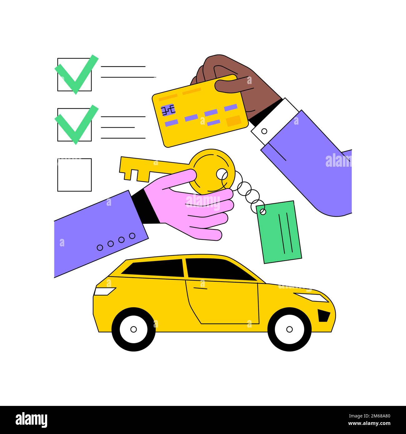 Rental vehicle abstract concept vector illustration. Car rental sales ...