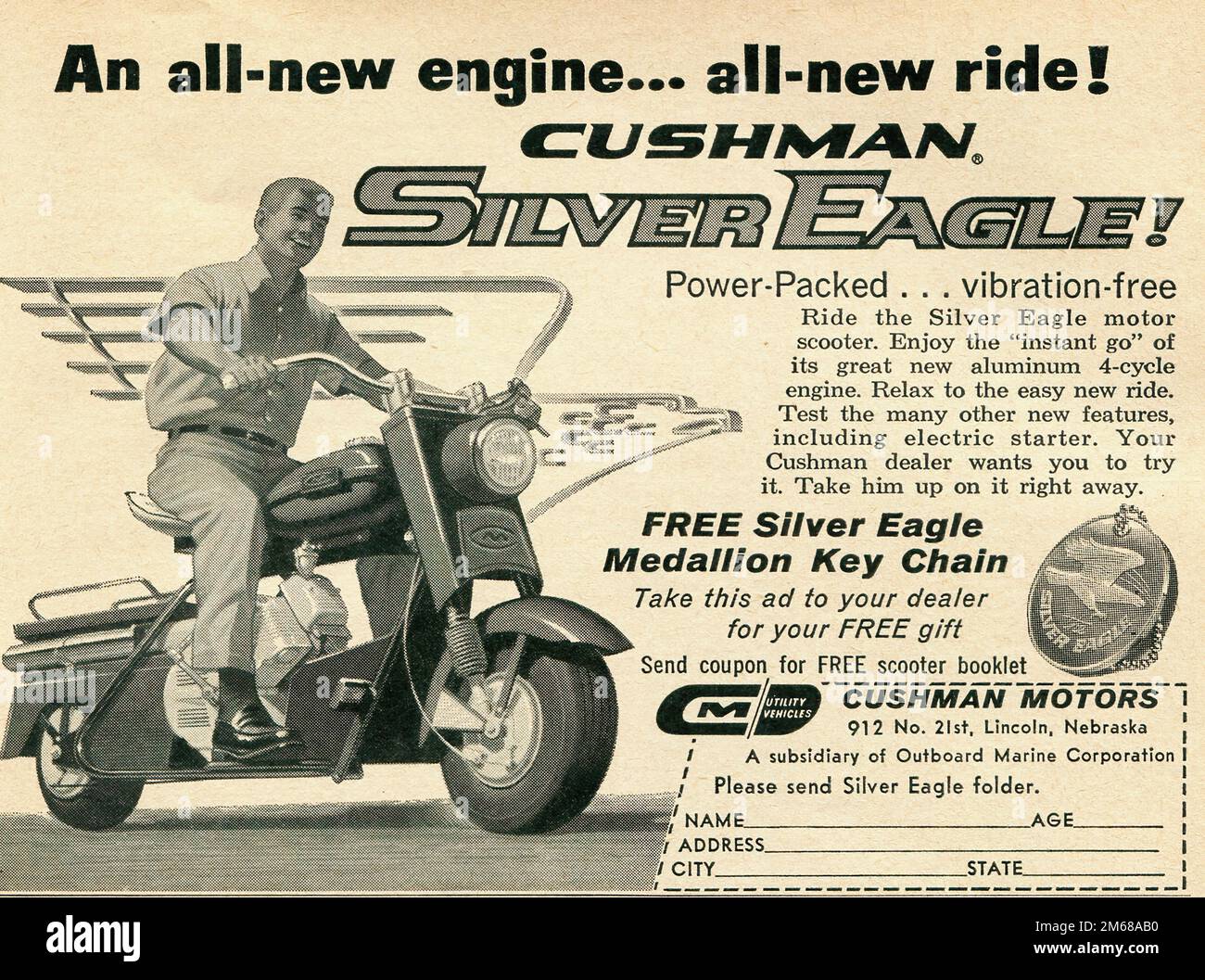 1961 Cushman Silver Eagle Scooter Ad in Popular Science - September ...