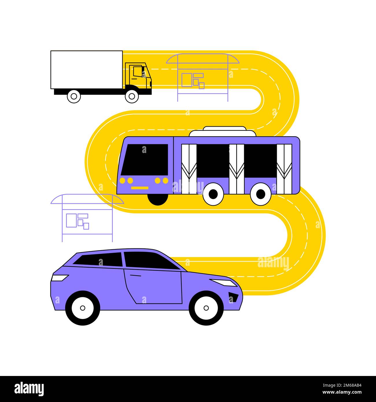 Surface transport abstract concept vector illustration. Road transport ...
