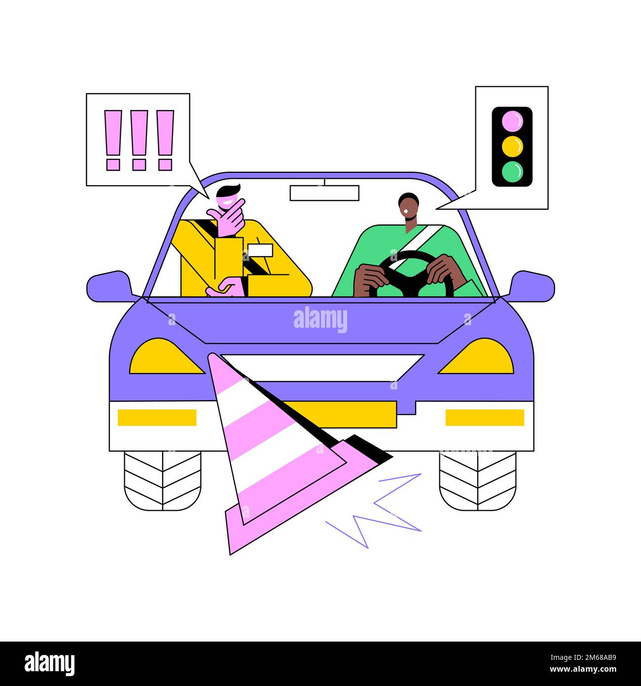 Driving instruction abstract concept vector illustration. Driving ...