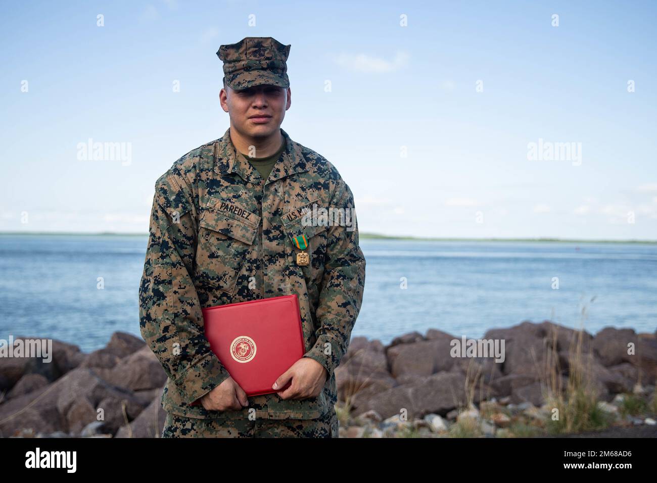 U.S. Marine Corps Sgt. Scorpio S. Paredez of Dallas, Texas, an embark ...