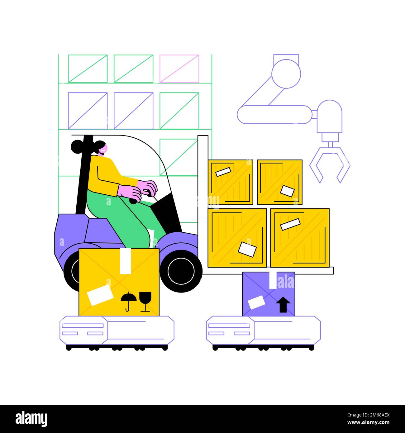 Warehouse Robotization Abstract Concept Vector Illustration Warehouse Robotics Engineering