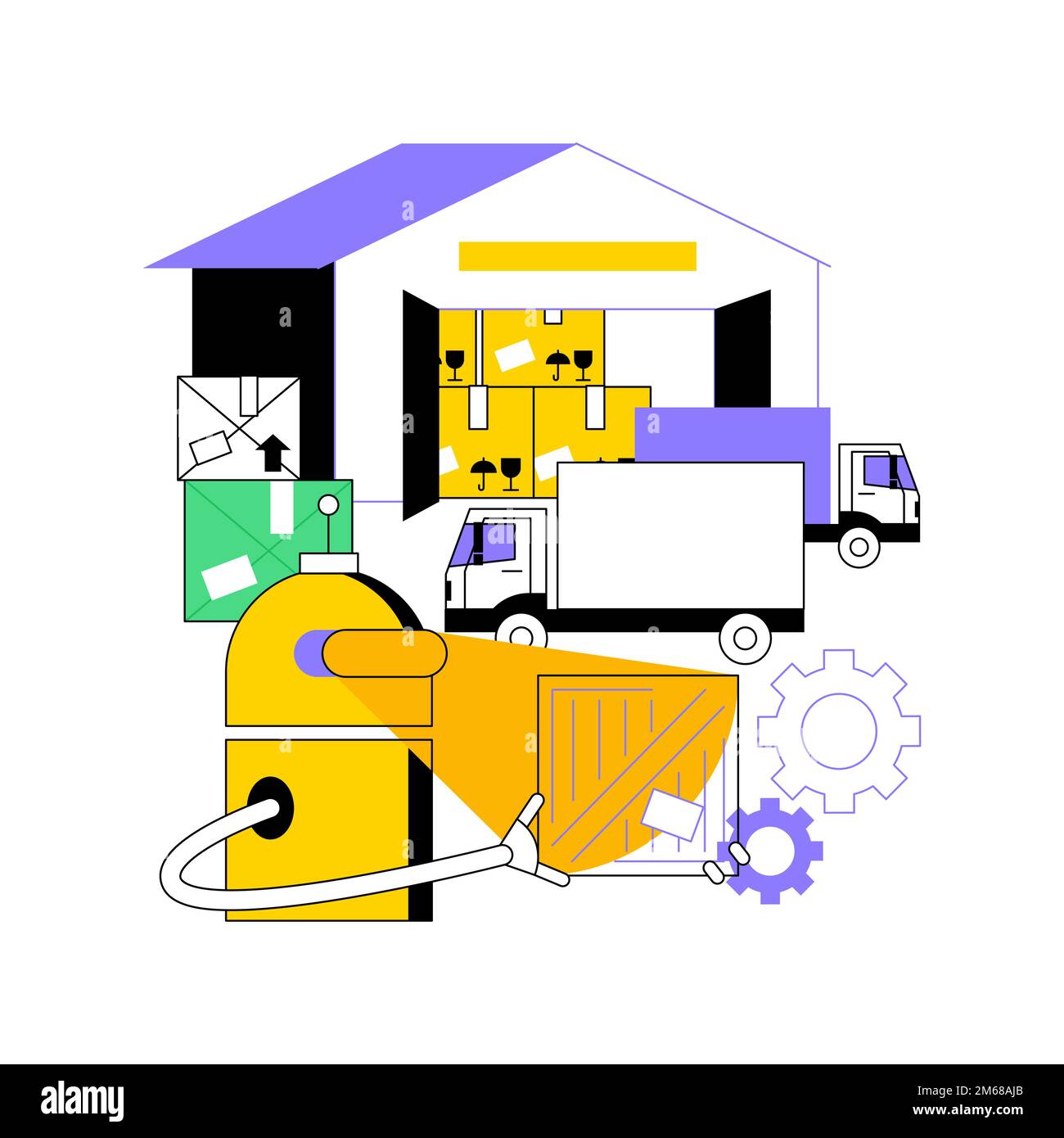 Warehouse logistics abstract concept vector illustration. Automation ...