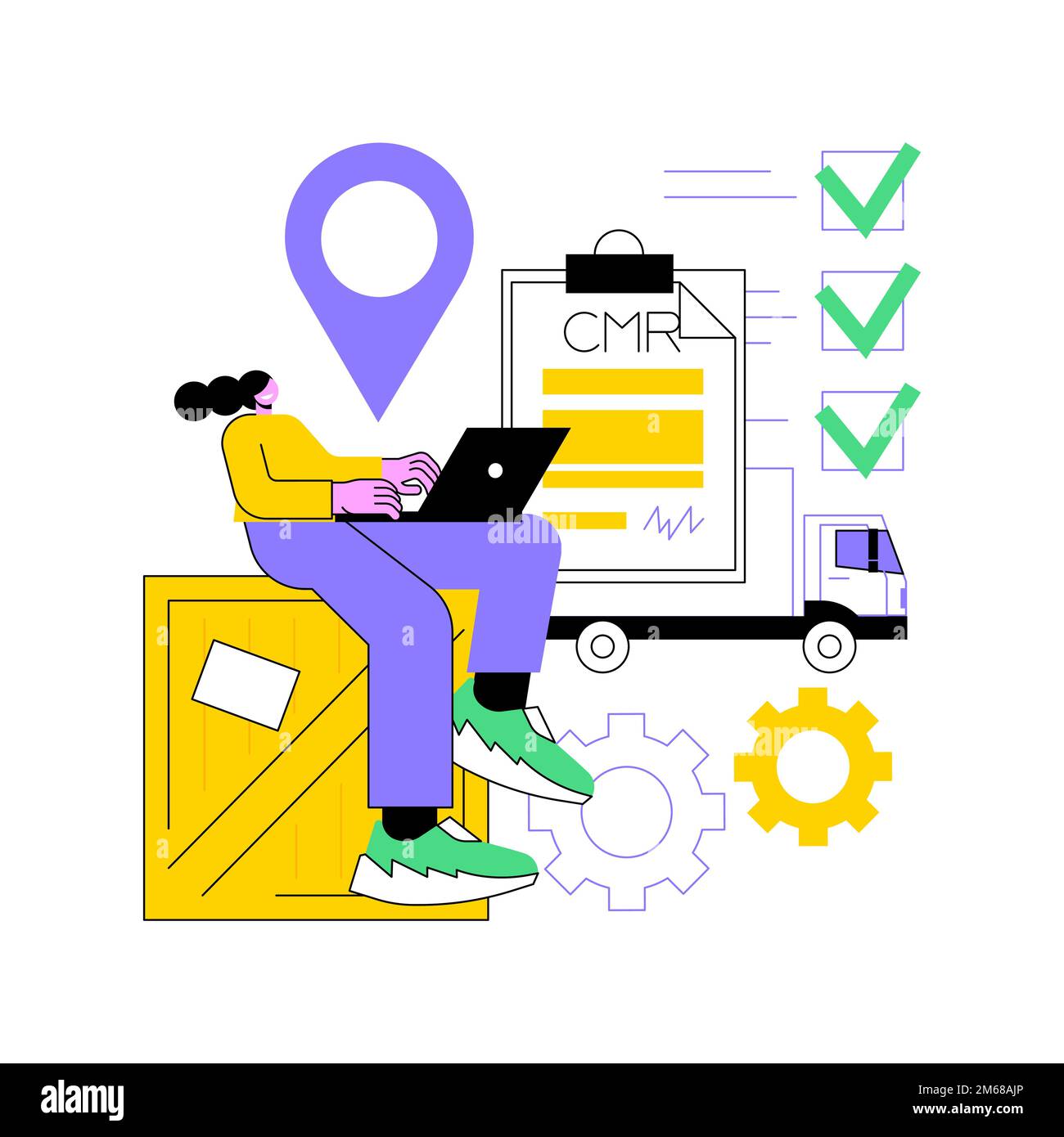 Road transport documents abstract concept vector illustration. CMR ...