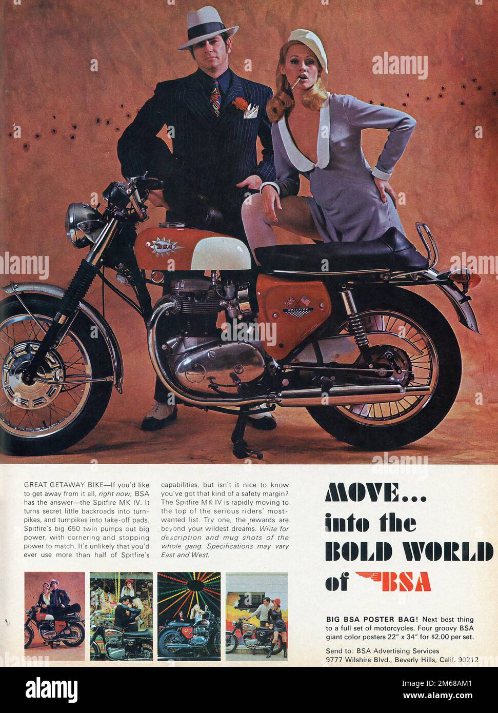 1968 BSA Spitfire MK IV Motorcycle Vintage Advertising - Hot Rod ...