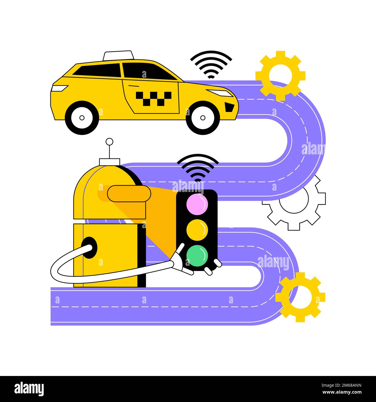 Smart roads construction abstract concept vector illustration. Smart ...