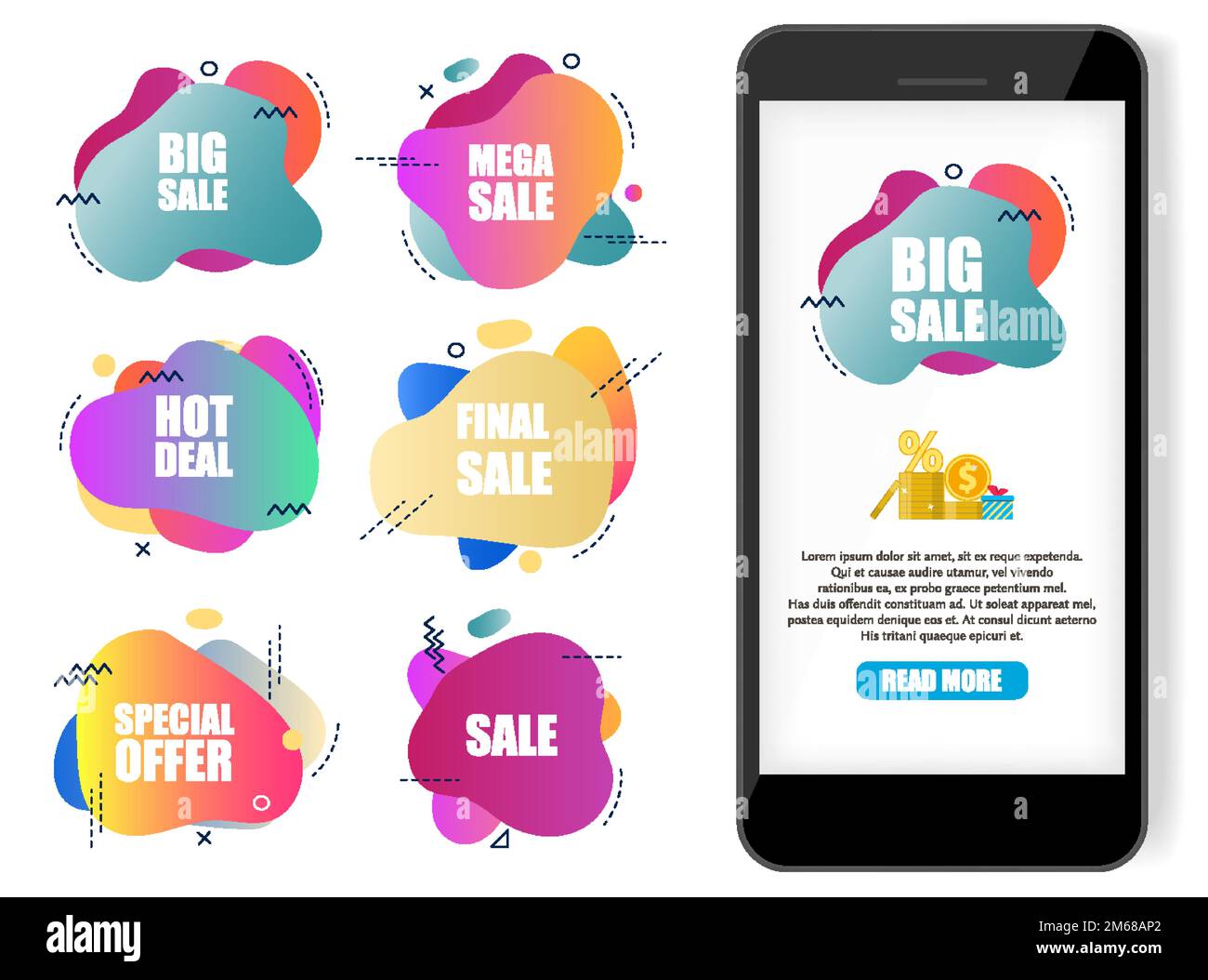 Special offer and sales label banner vector set Stock Vector Image ...
