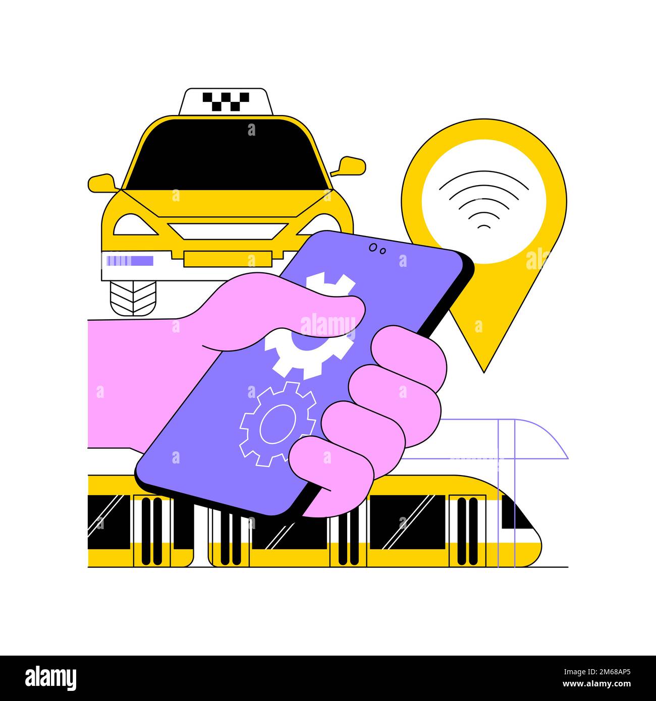Autonomous public transport abstract concept vector illustration. Self ...