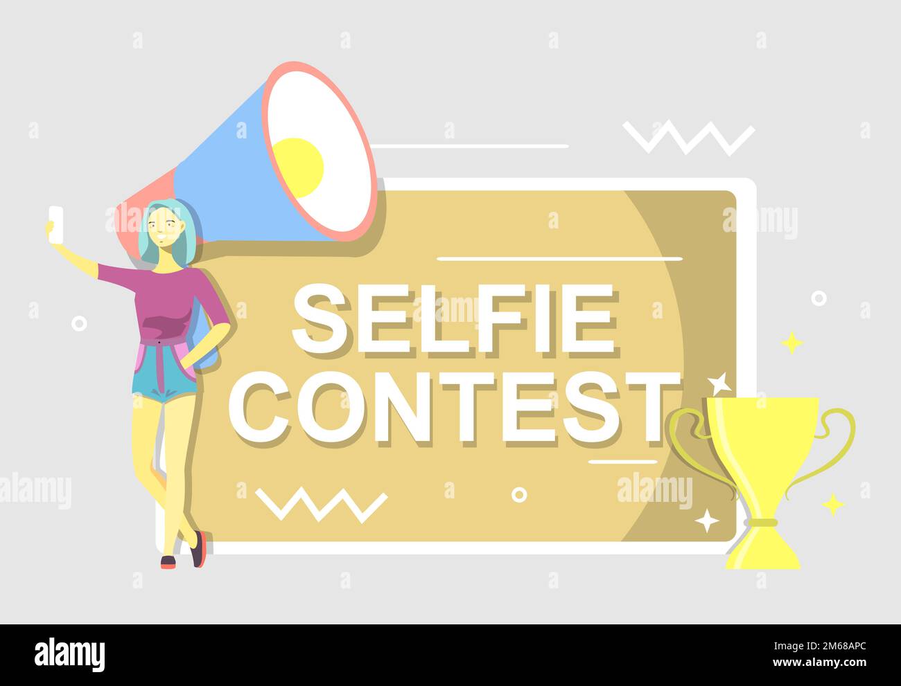Selfie contest poster, vector flat style design illustration Stock ...