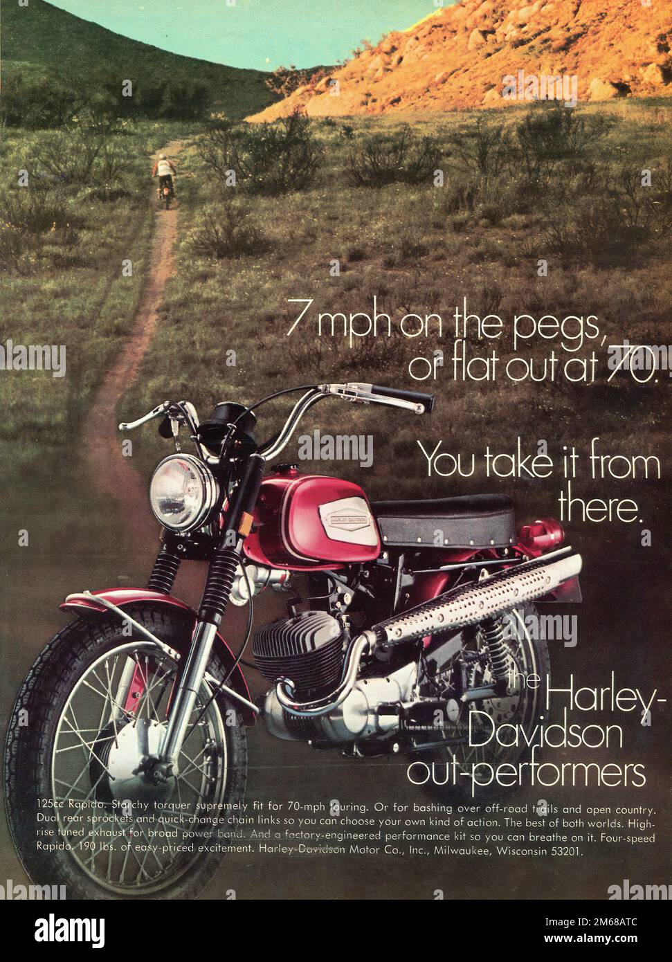 1970 Harley Davidson Rapido Hot Rod Vintage Advertising - January 1970 ...