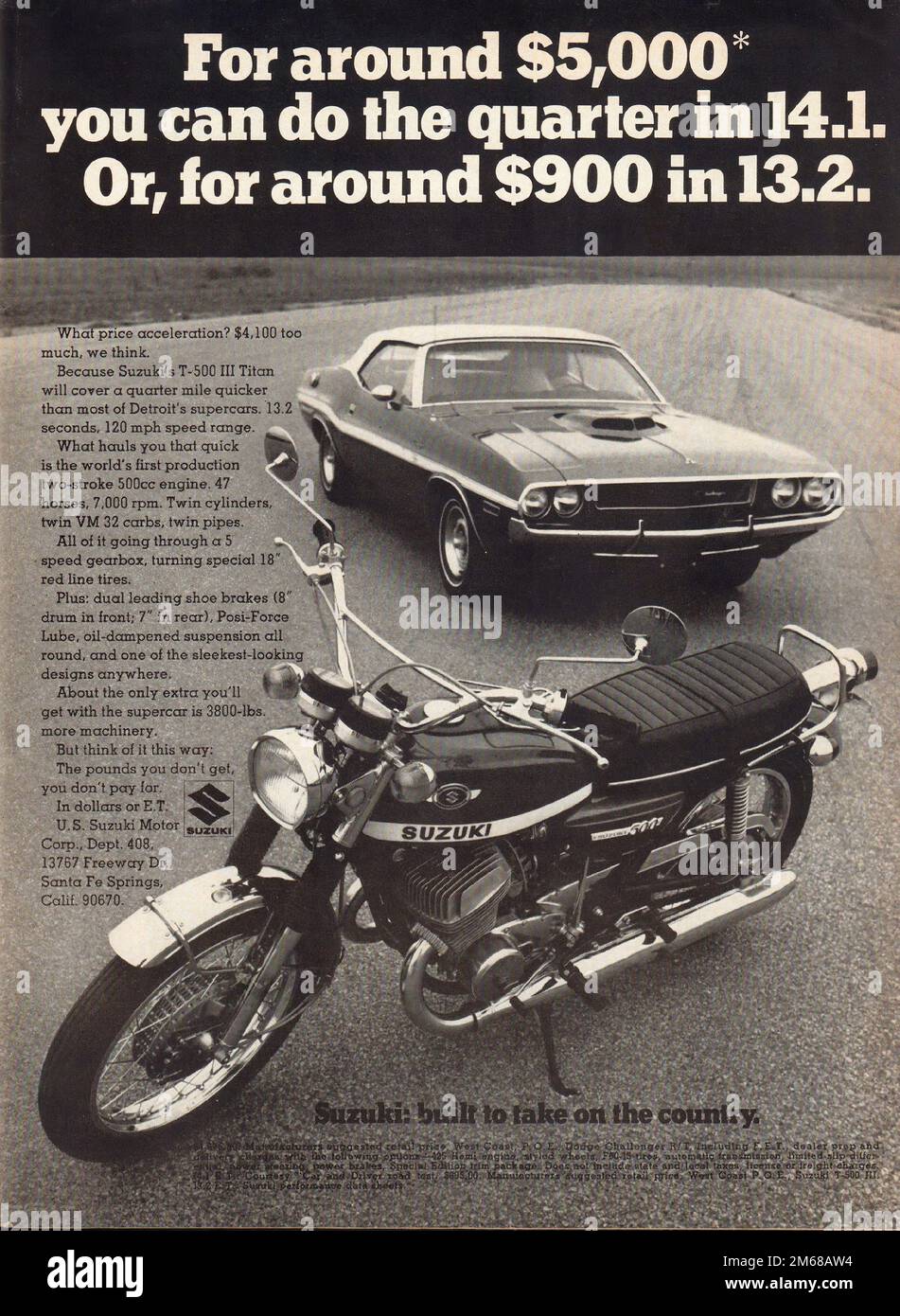 1970 Suzuki T-500 III Titan Motorcycle Vintage Advertising - Hot Rod ...