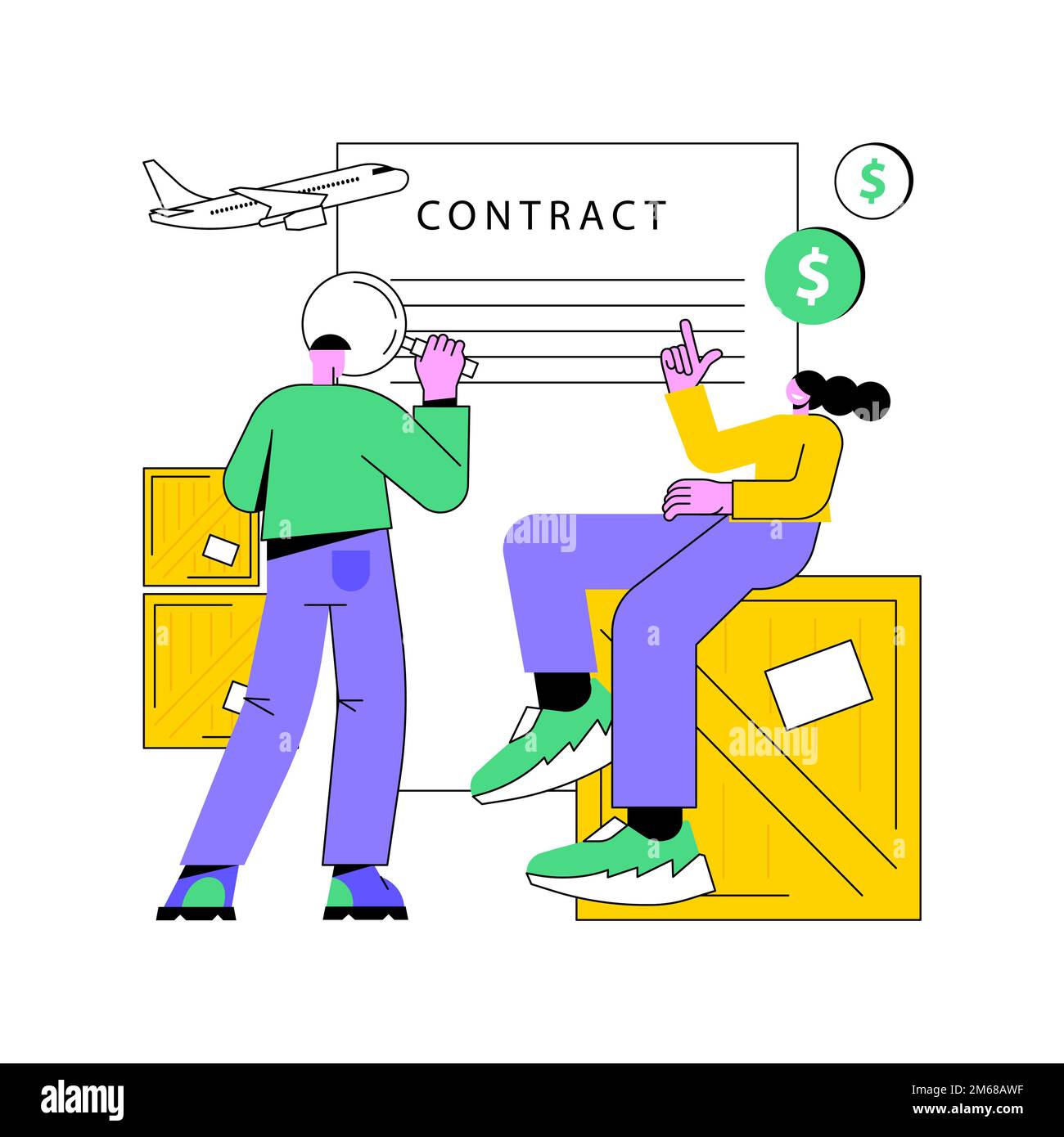 Contract of carriage abstract concept vector illustration. Contract of ...