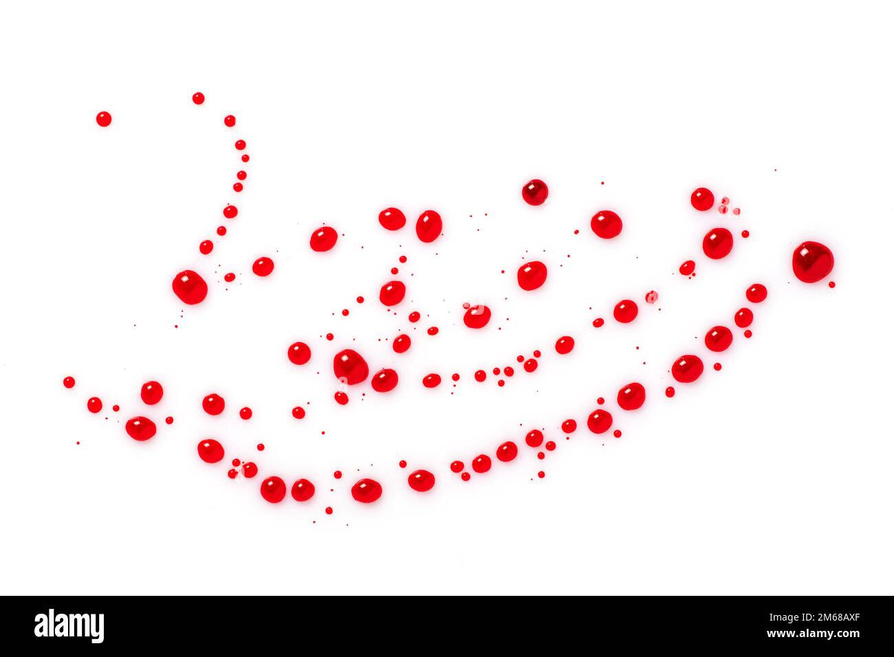 Blood splashed isolated on white background close up Stock Photo - Alamy