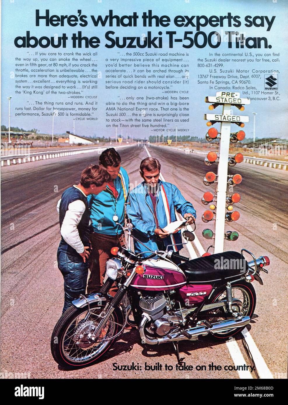 1971 Suzuki T-500 Titan Motorcycle Advertising Hot Rod Magazine April ...