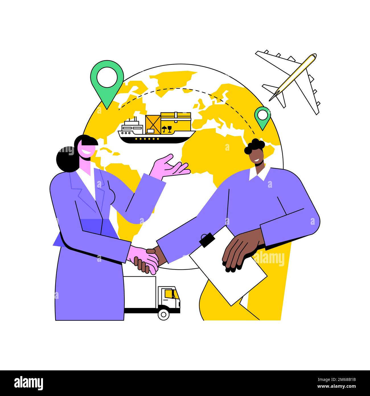 Collaborative Logistics Abstract Concept Vector Illustration Supply Chain Partners Freight